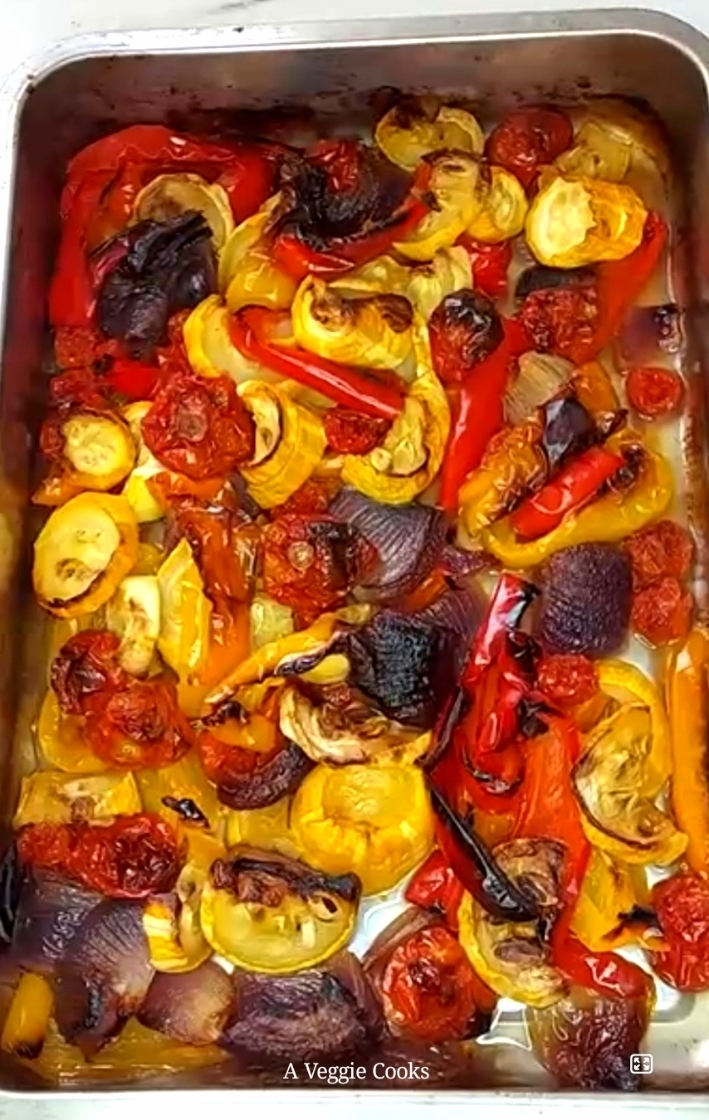 Roast Vegetable Pasta Sauce - A Veggie Cooks